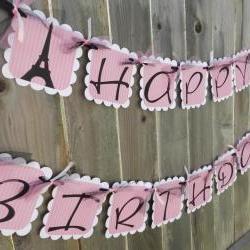 Birthday Banner- Paris on Luulla