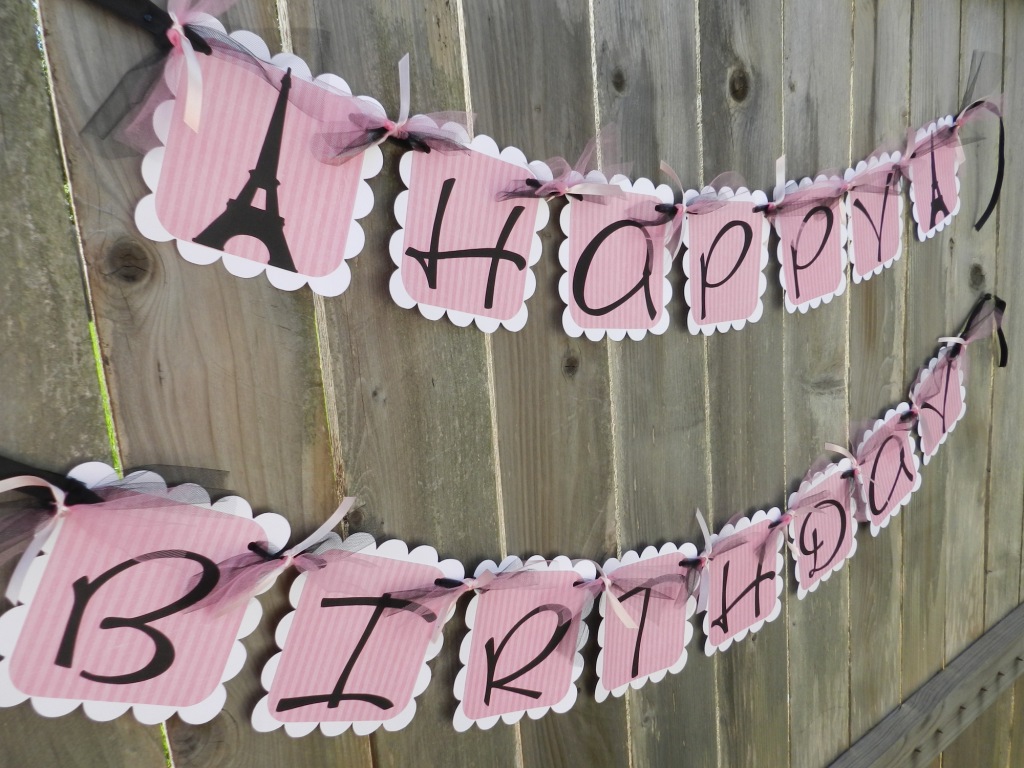 Birthday Banner- Paris on Luulla